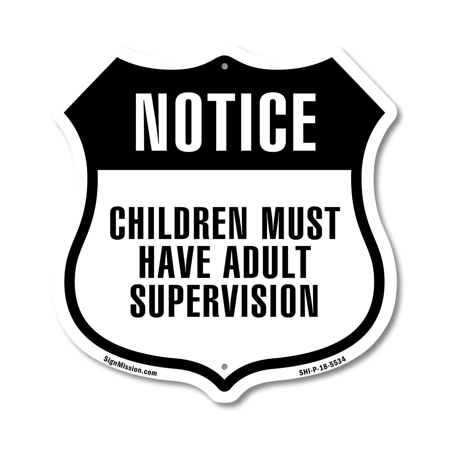 Notice Children Must Have Adult Supervision (2 Pack) 12 inch X 12 inch ...