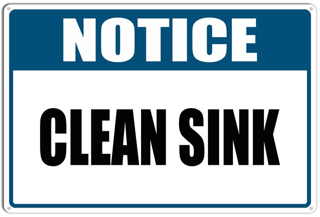 Notice Clean Sink Easy Mounting Aluminum Yard Office Sign Outdoor ...