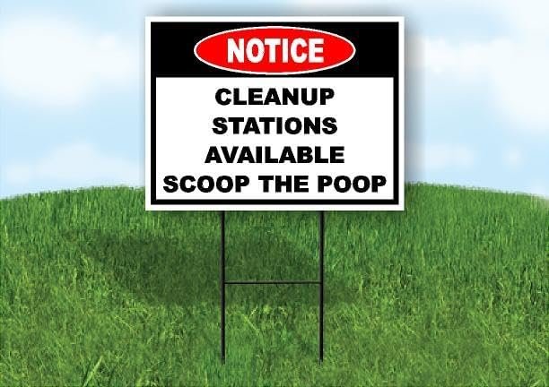 Notice Cleanup Available Scoop the Poop Double Sided 18 in x 24 in Yard ...