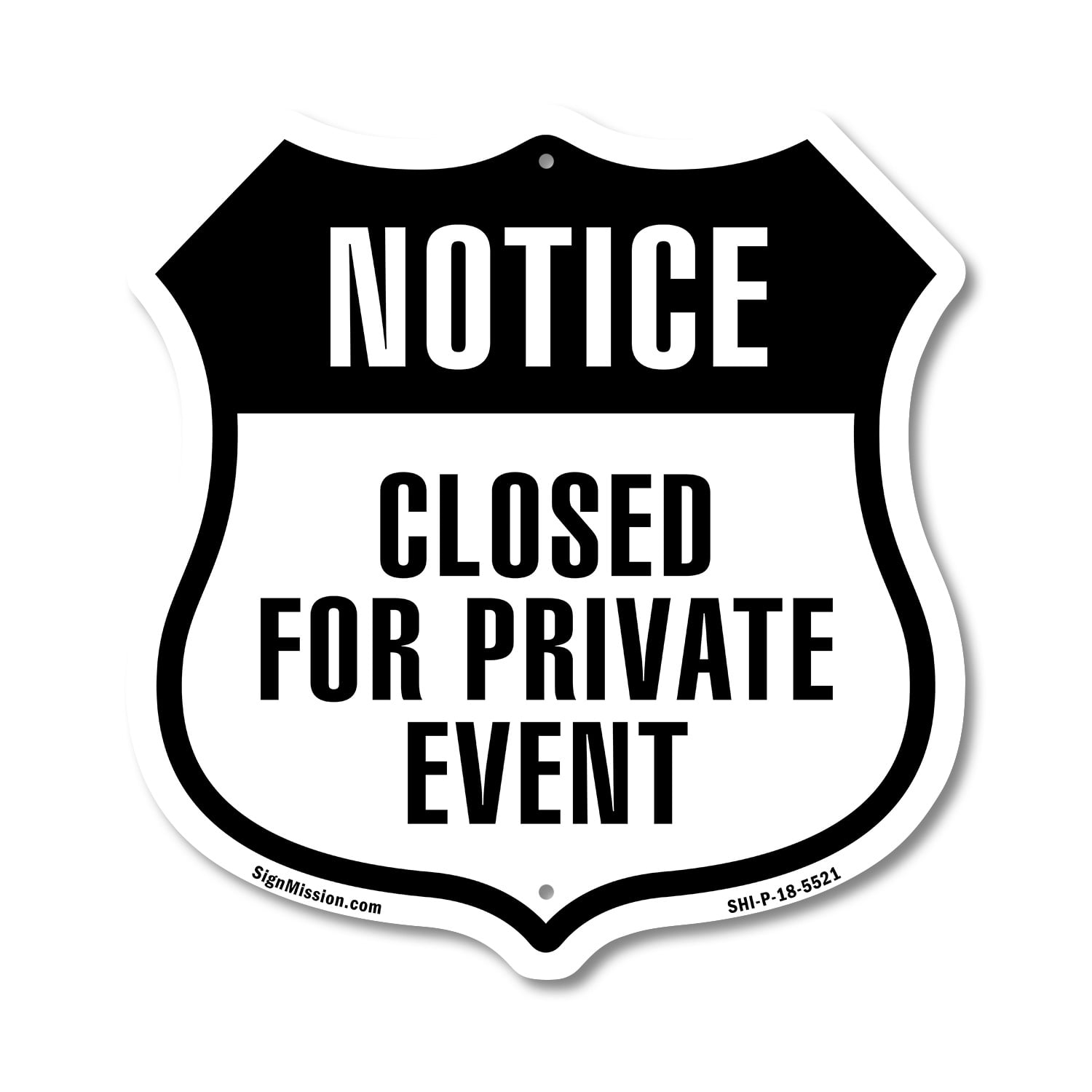 Notice Closed For Private Event (5 Pack) 12 inch X 12 inch Shield ...