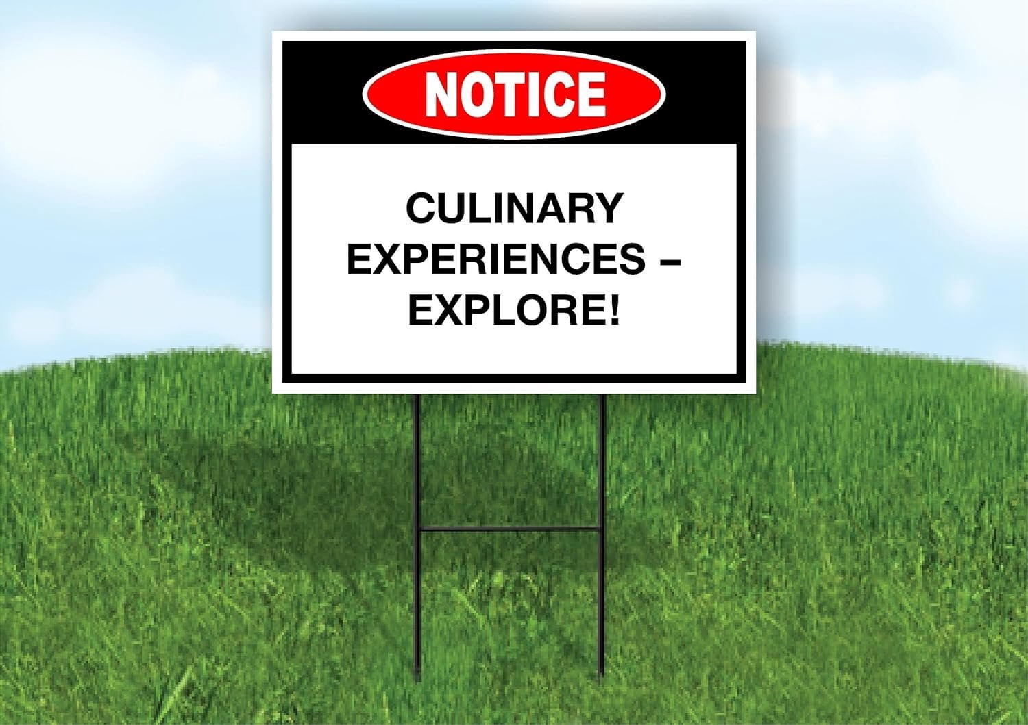 Notice Culinary Experiences Explore Single Sided 18 in x 24 in Yard ...