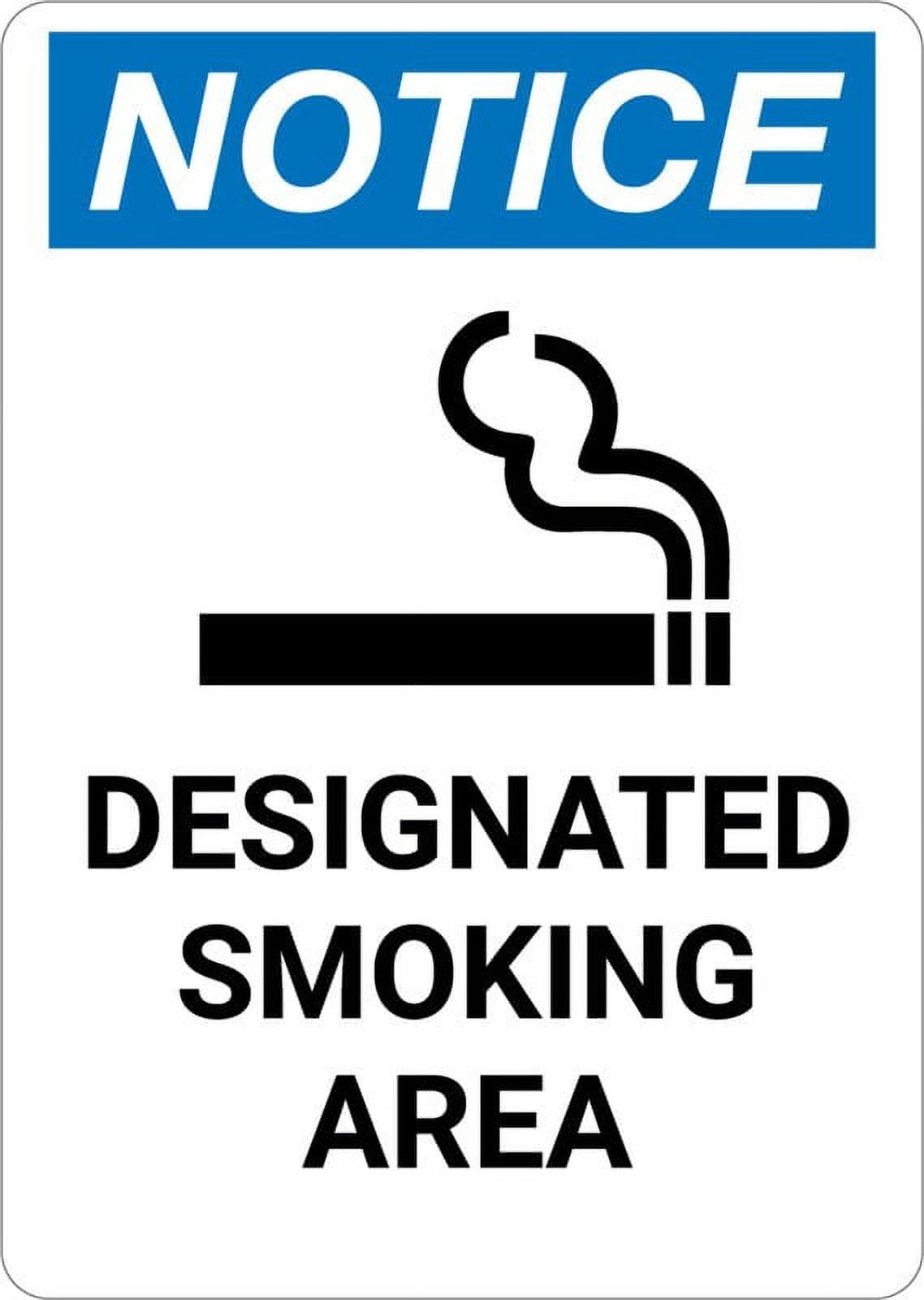 Notice Designated Smoking Area Retro Metal Tin Signs 12X8 Inch For Shop ...