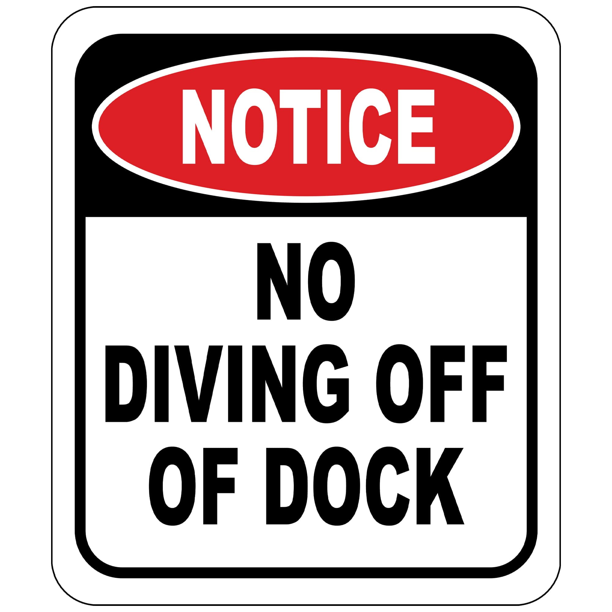 Notice No Diving Off Of Dock Outdoor Signs - Surface Dock Sign - Pool ...