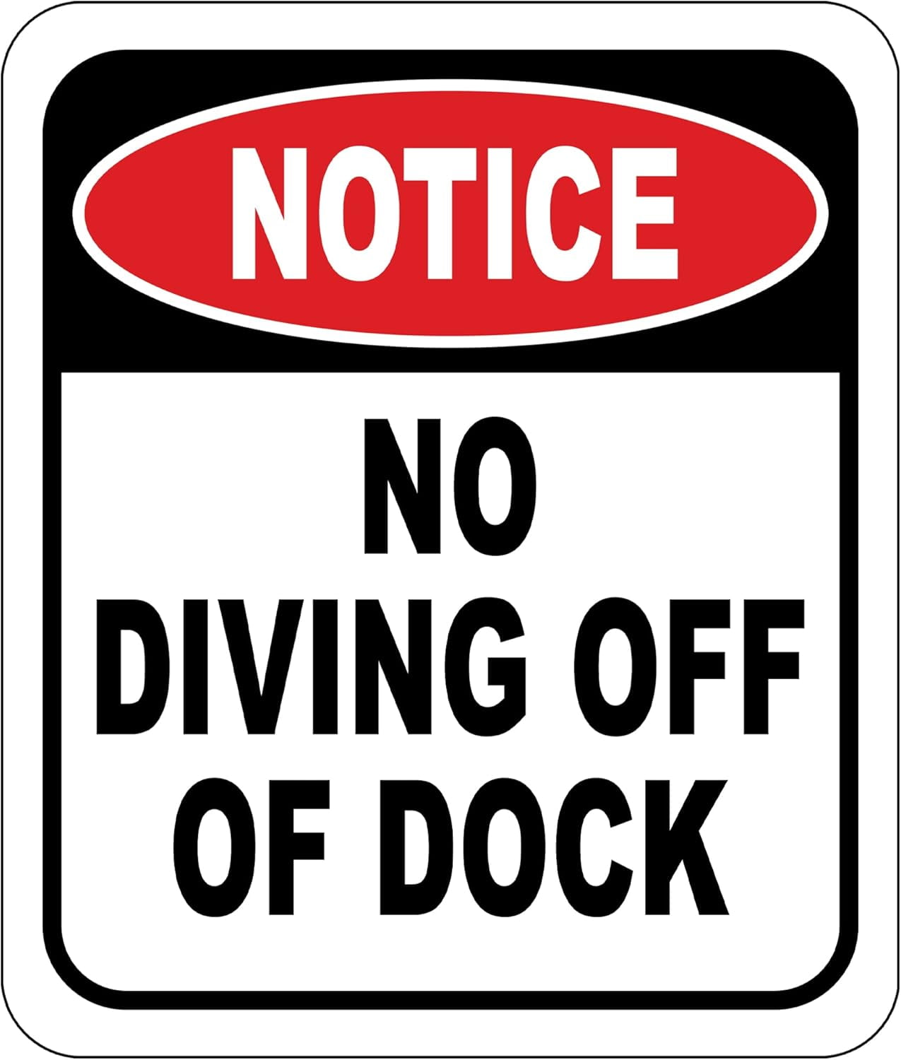 Notice No Diving Off Of Dock Outdoor Signs - Surface Dock Sign - Pool ...