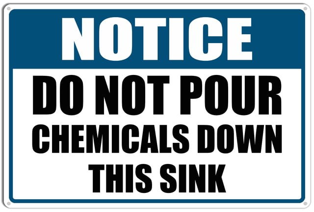 Notice Do Not Pour Chemicals Down This Sink Easy Mounting Aluminum Yard ...