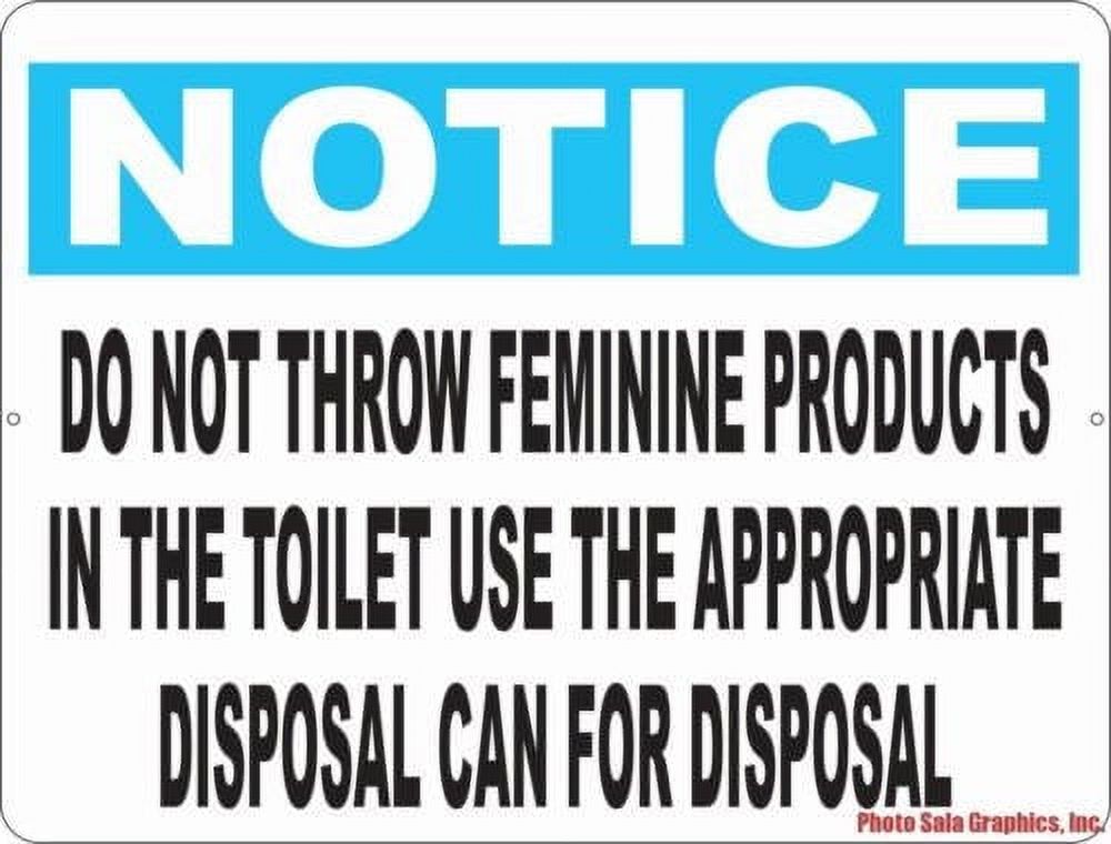 Notice Do Not Throw Feminine Products in Toilet Sign - Walmart.com