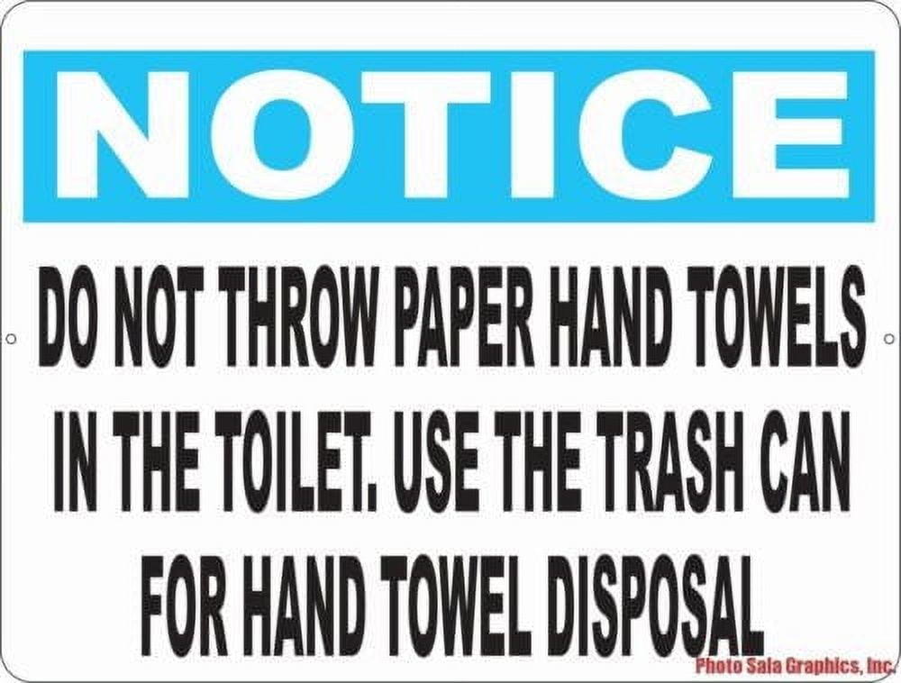 Notice Do Not Throw Paper Hand Towels in Toilet Sign - Walmart.com