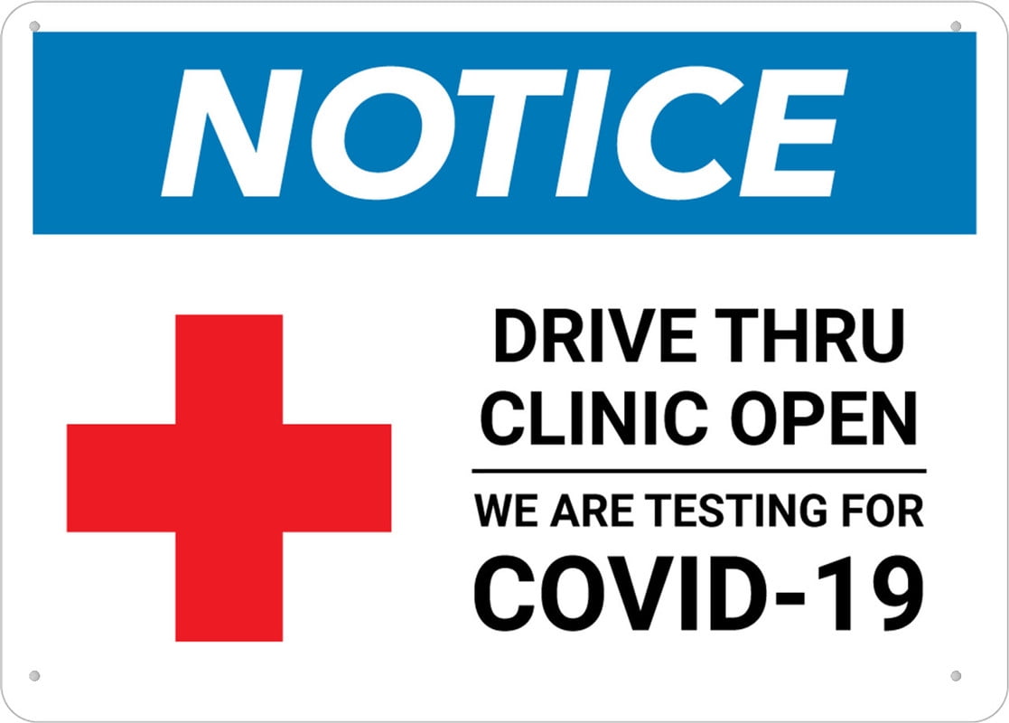 Notice Drive Thru Clinic Open Sign For House Door Office Business Yard ...