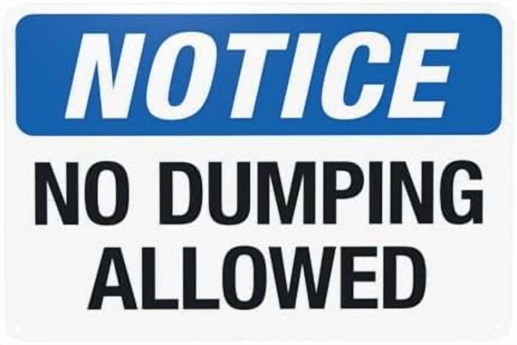 Notice No Dumping Allowed Warning,Prohibition Security Metal Signs for ...