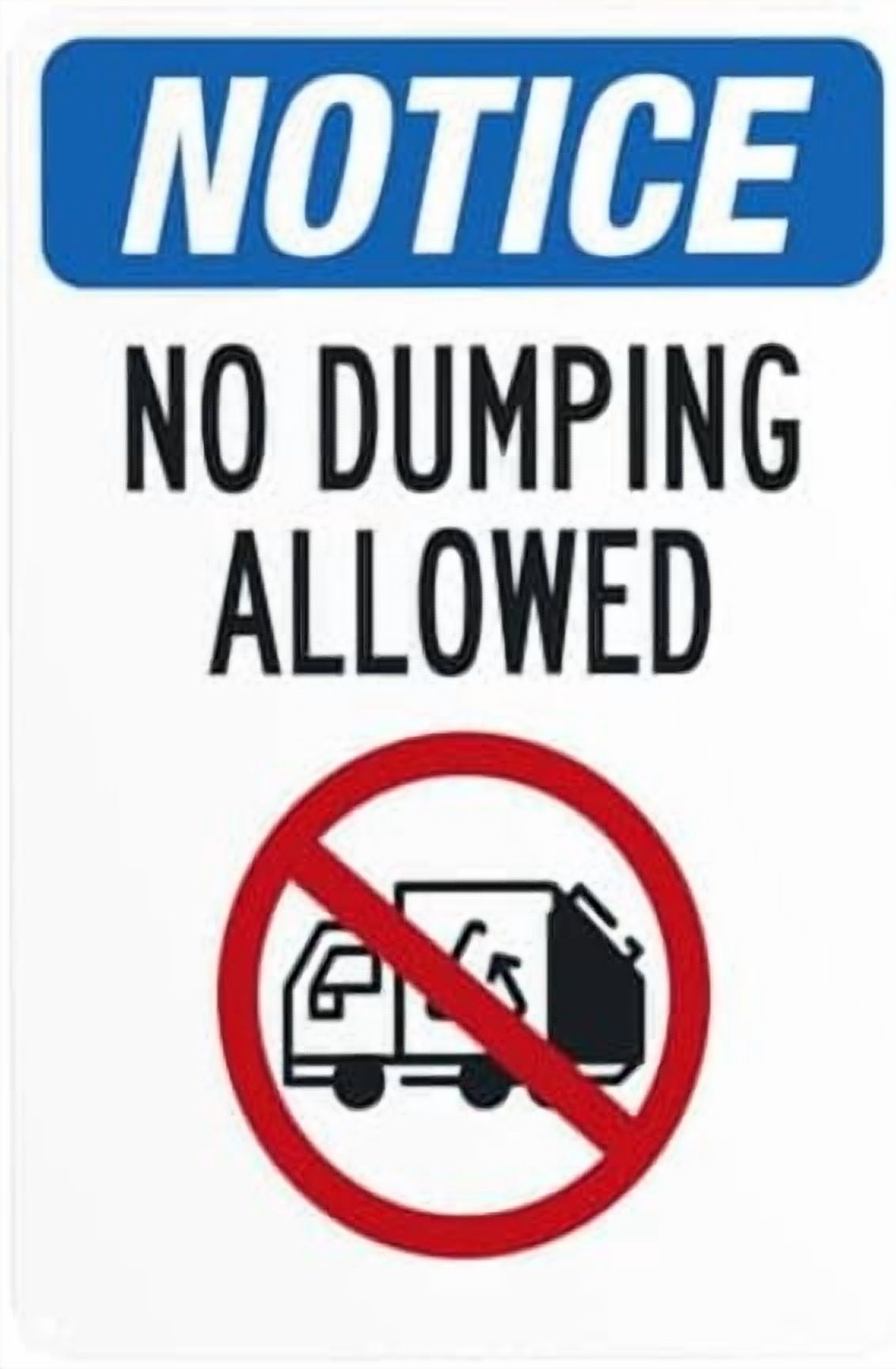 Notice No Dumping Allowed Warning Sign, Metal Signs for Business Home ...