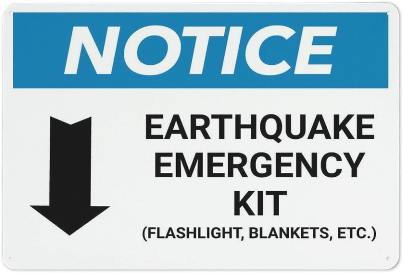 Notice Earthquake Emergency Kit - Flashlightblanketsect - With Down ...