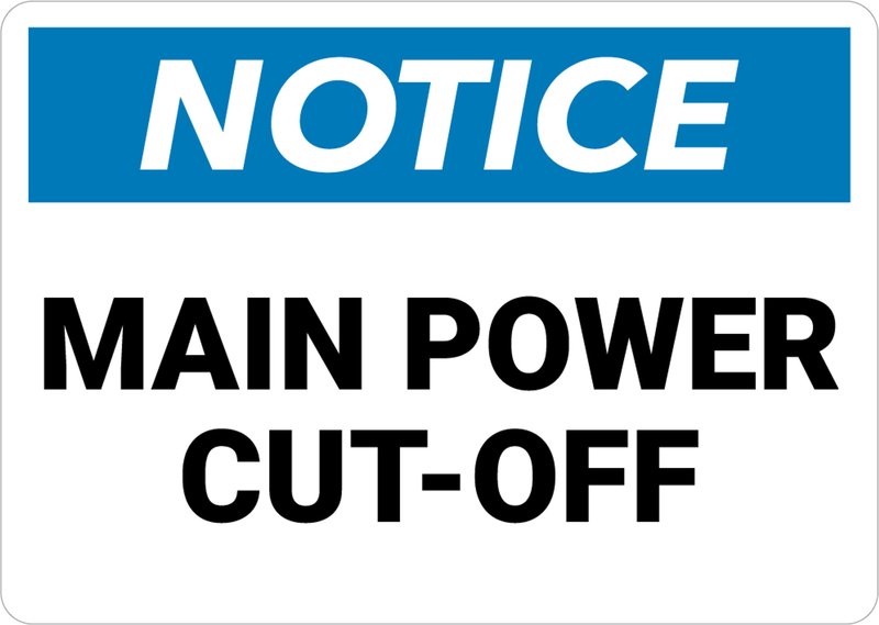 Notice Electrical Main Power Cut Off Retro Metal Tin Signs 12X8 Inch ...