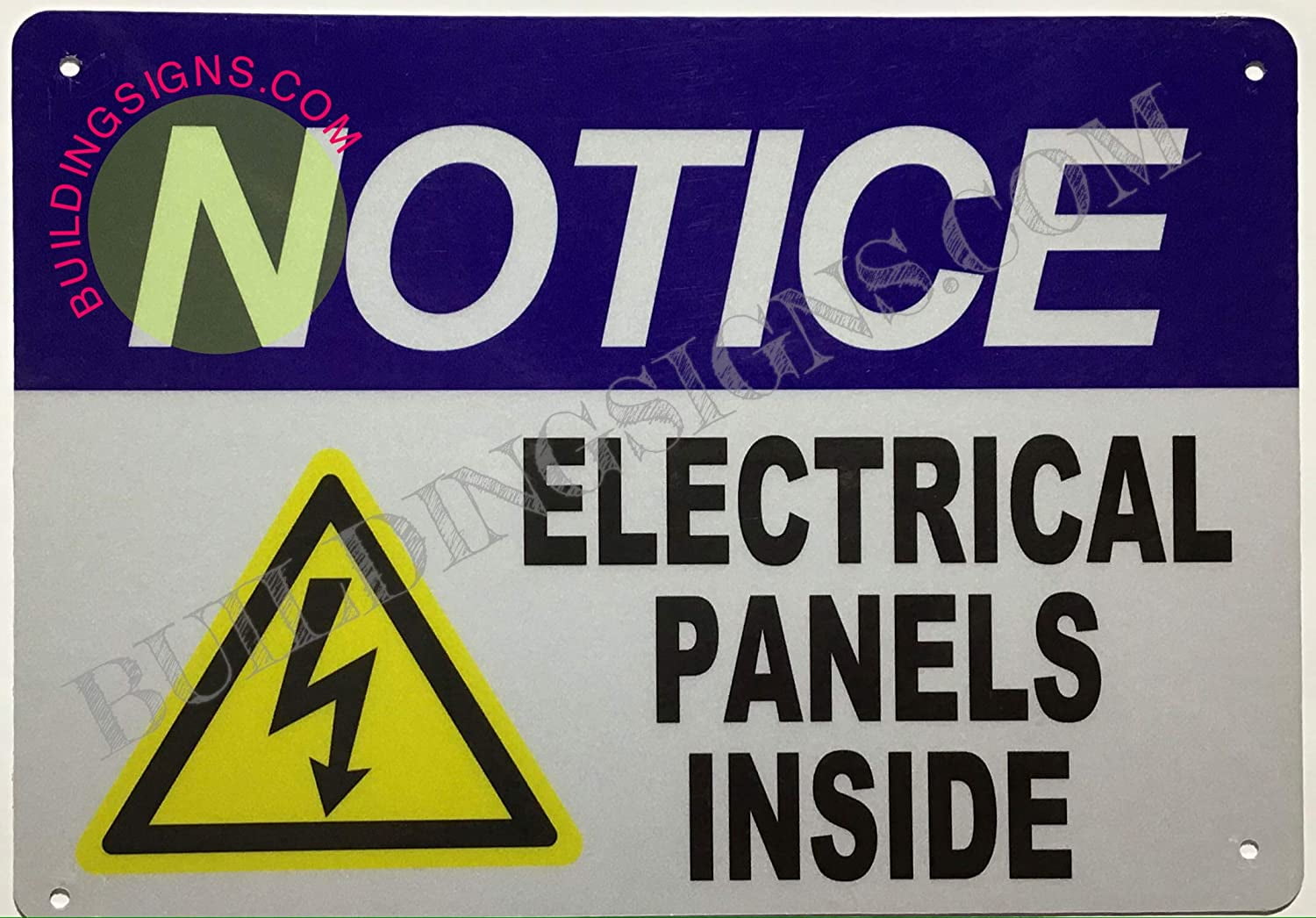 Notice Electrical Panels Inside Sign (Reflective !!, Aluminium-Rust ...