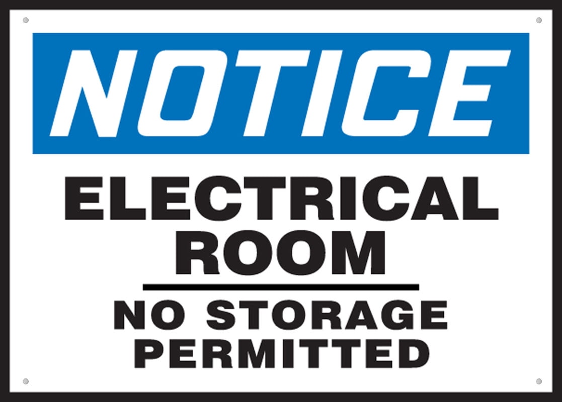Notice Electrical Safety Labels Electrical Room No Storage Permitted ...