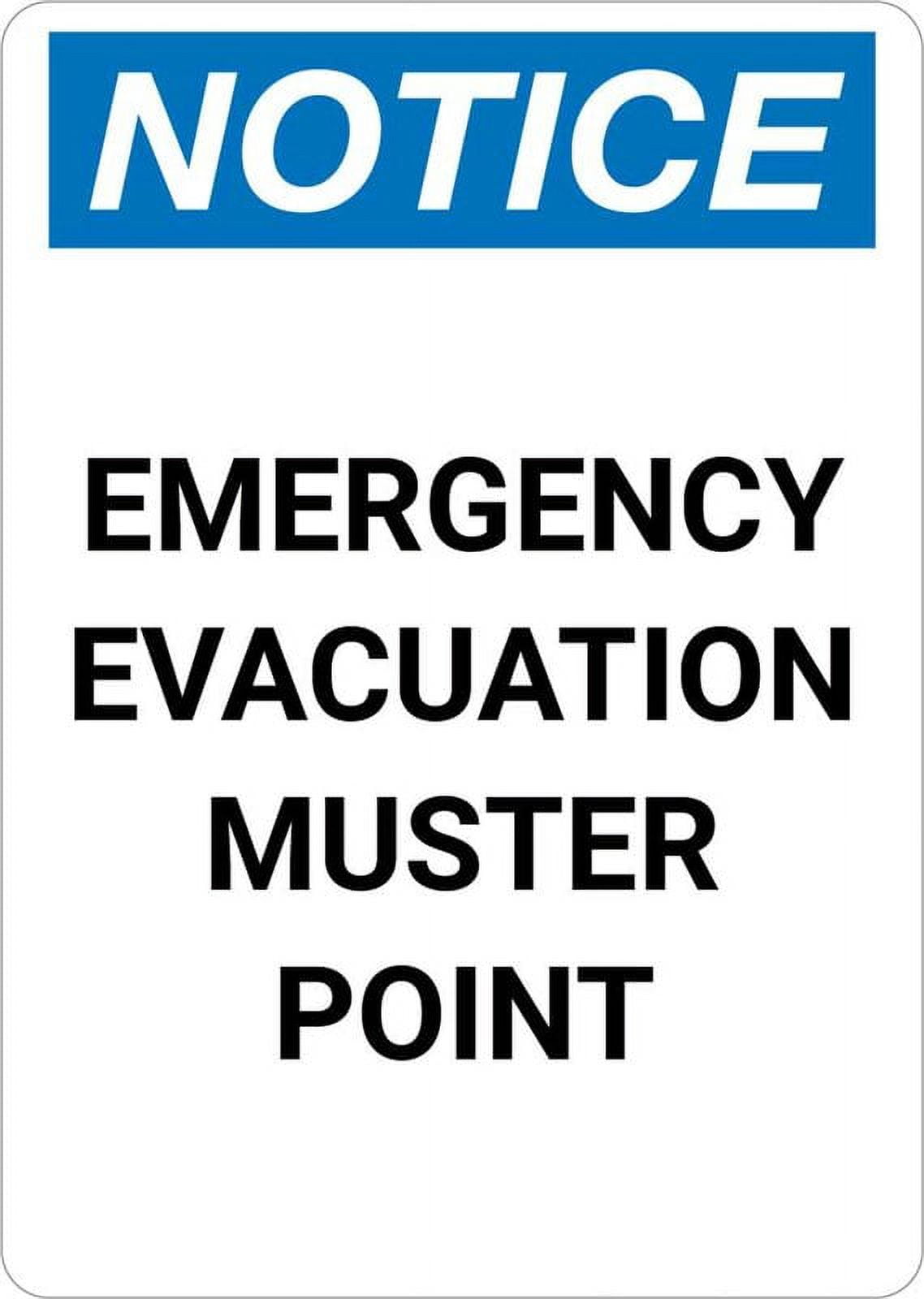 Notice Emergency Evacuation Muster Point Retro Vintage Sign Home Bar ...