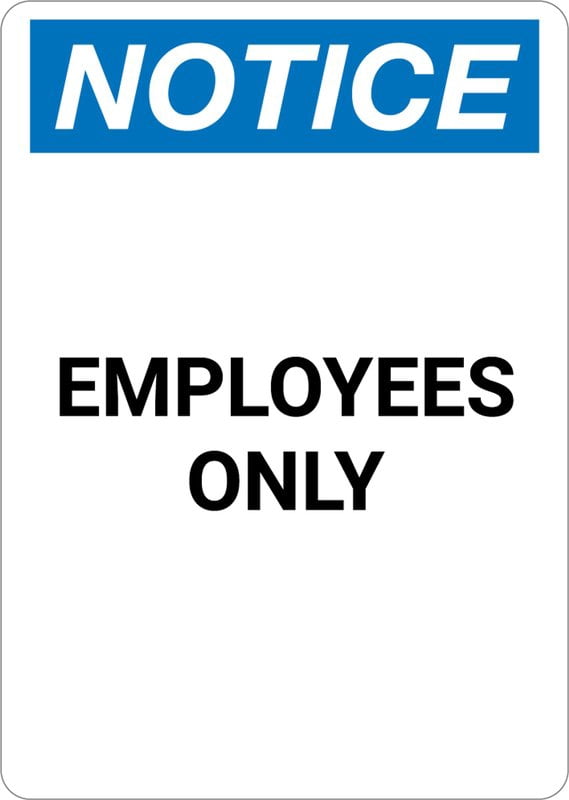 Notice Employees Only Retro Metal Tin Signs 12X8 Inch For Shop Yard Man ...
