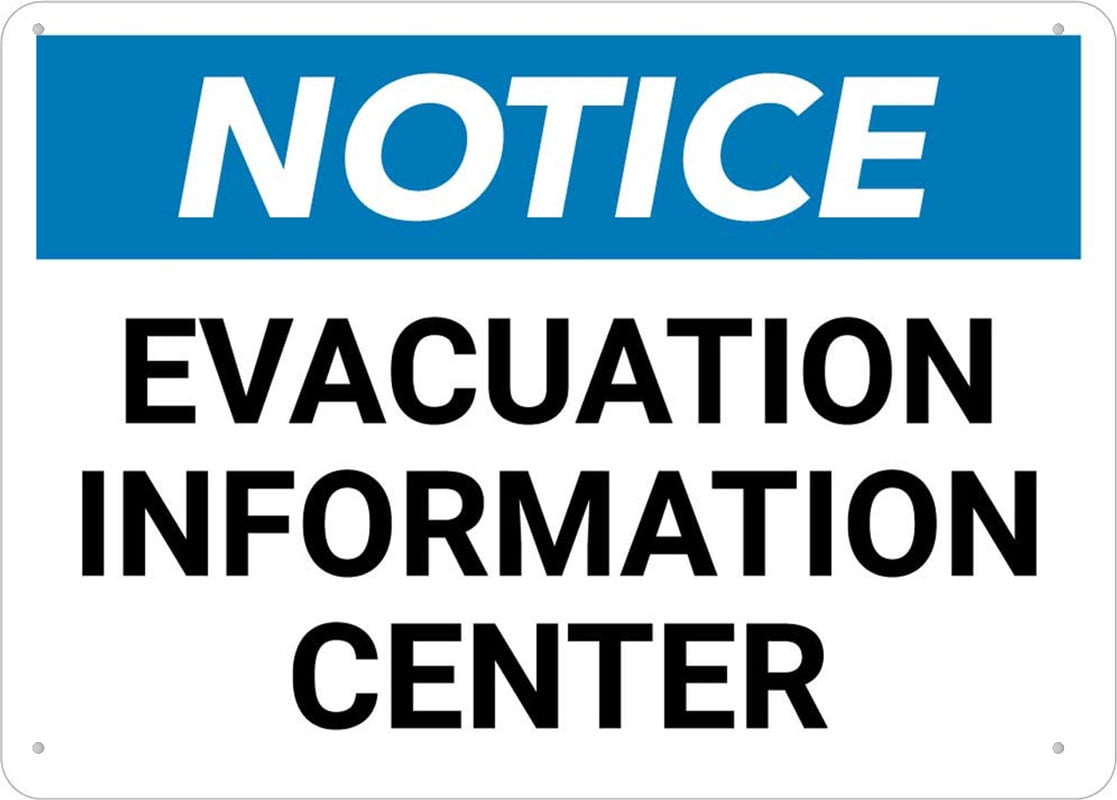 Notice Evacuation Information Center Sign Signs Outdoor, Uv Printed ...