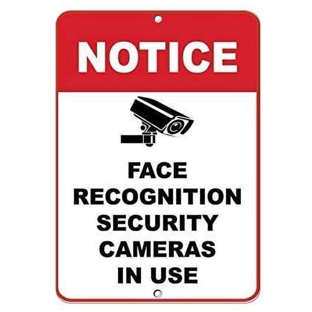 Notice Face Recognition Security Cameras in Use Sign Wall Decor 8x12 ...