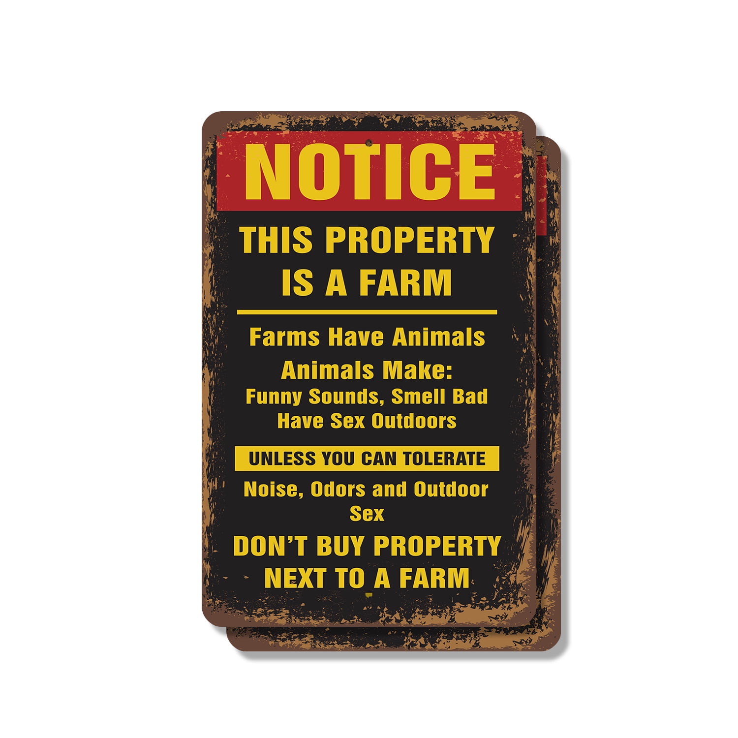 Notice This Is Farm Property (2 Pack) 8 Inch x 12 Inch Novelty Plastic ...