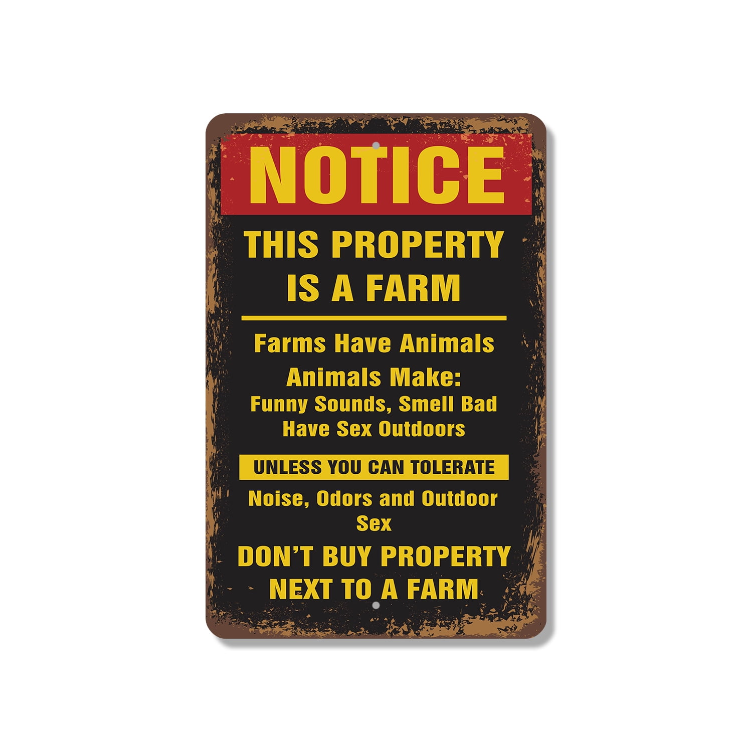 Notice This Is Farm Property 8 Inch x 12 Inch Novelty Plastic Sign ...