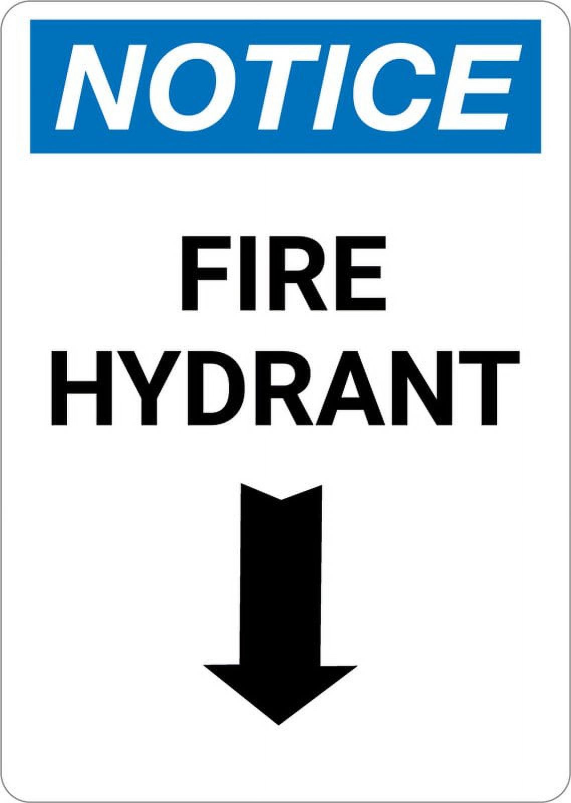 Notice Fire Hydrant With Arrow Down Sign Home Kitchen Farm Garden ...