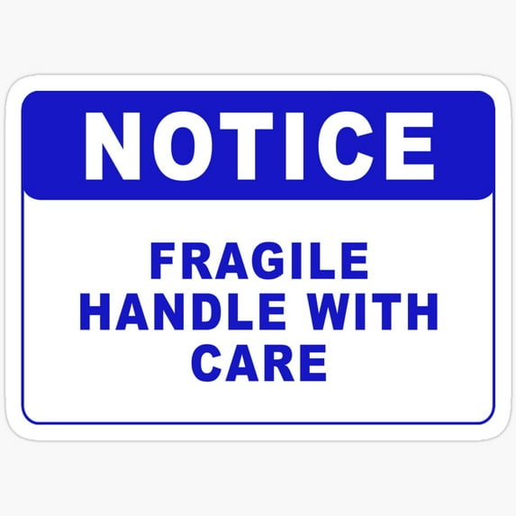 Notice Fragile Handle With Care Sticker Phone Decal Water Bottle ...