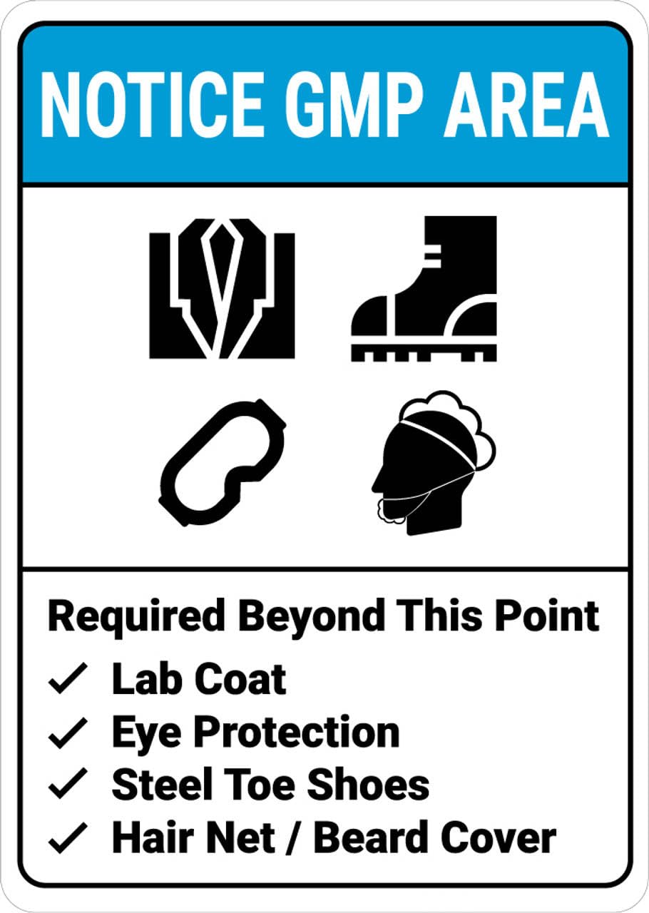 Notice: GMP Area PPE Required ANSI - Wall Sign Facility Signs Warning ...