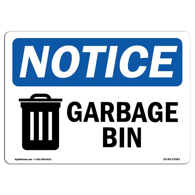 Notice Garbage Can with Symbol OSHA Decal Sign - Walmart.com