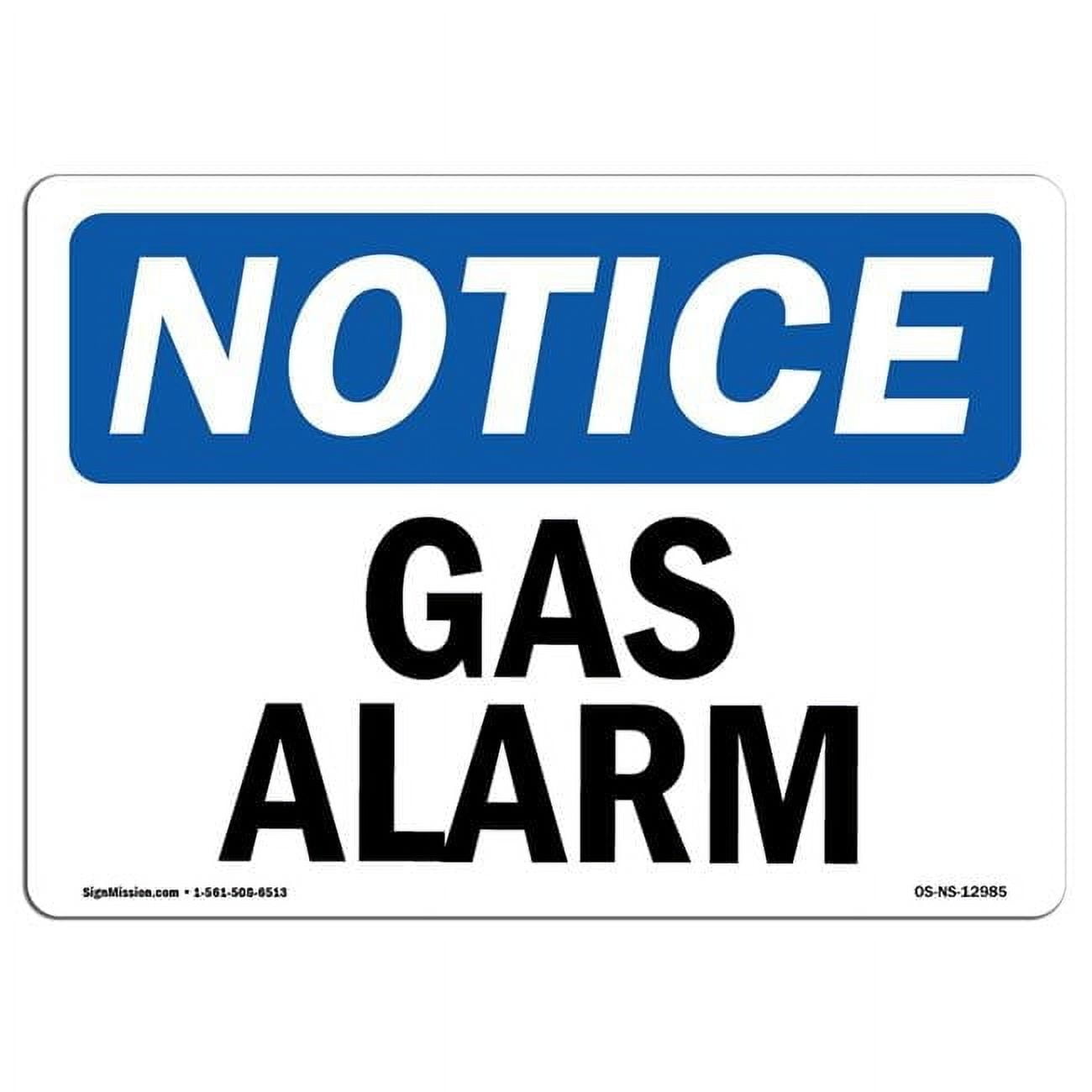 Notice Gas Alarm OSHA Sign - Walmart.com
