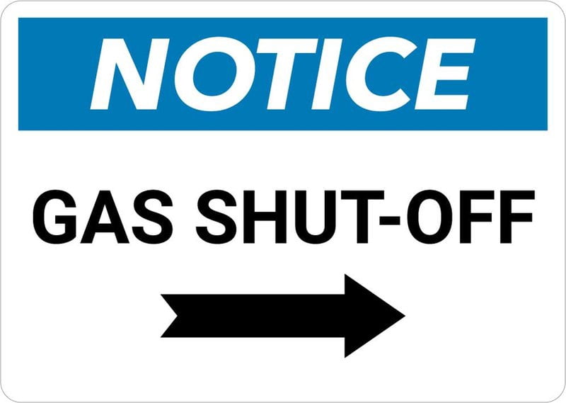 Notice Gas Shut Off With Right Arrow Retro Vintage Sign Home Bar Pub ...