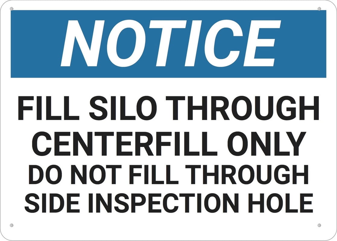 Notice Grain Handling Safety Sign 8X12 Inch Rust Free Aluminum,Uv Ink ...