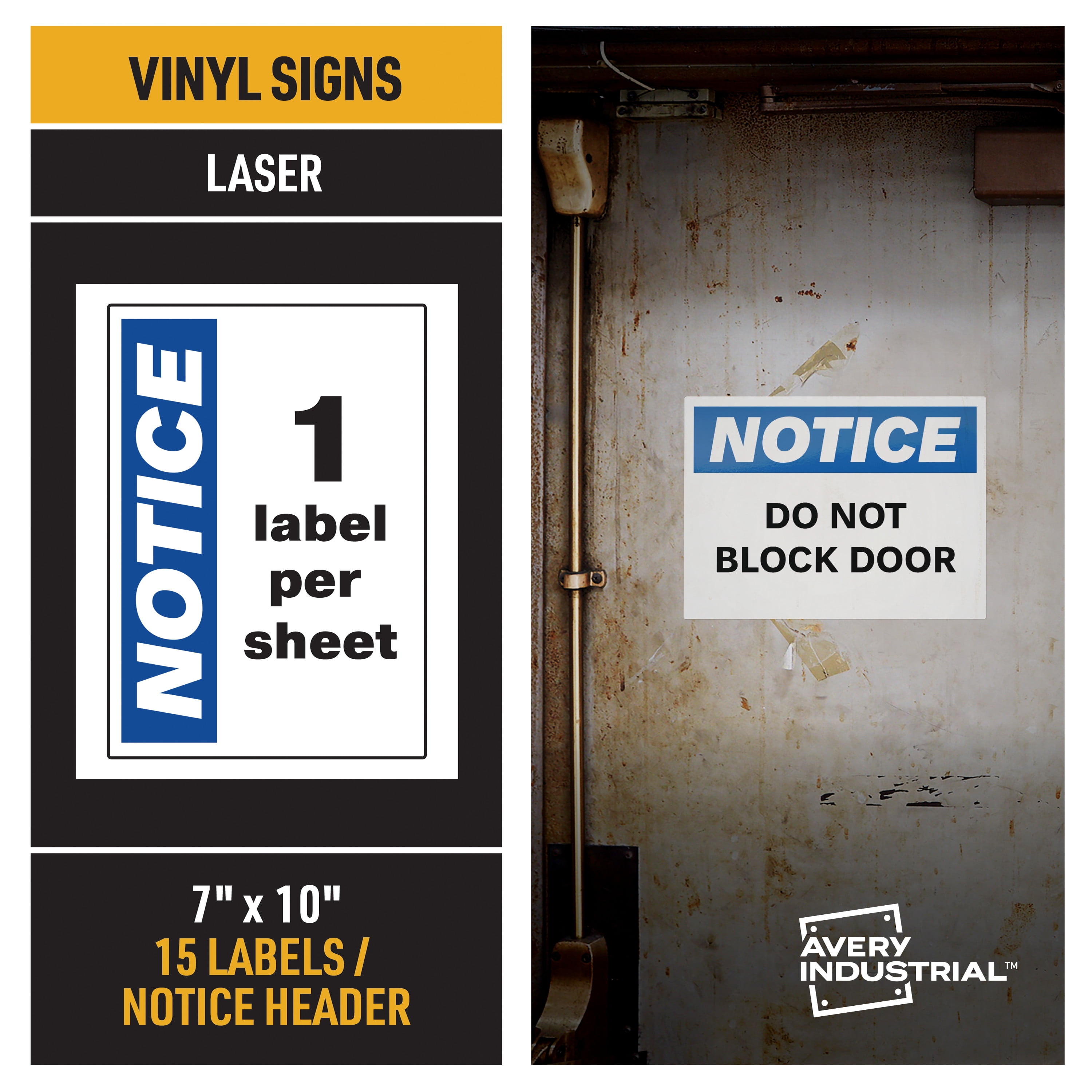 Notice Header Adhesive Vinyl Signs, 15ct, 7" x 10" - Walmart.com