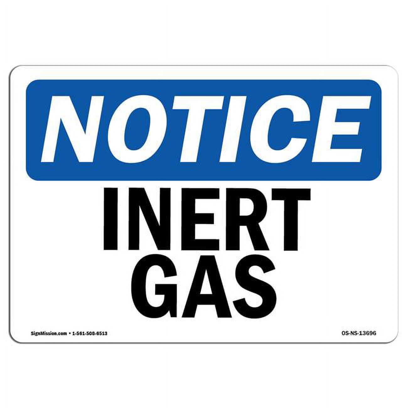 Notice Inert Gas OSHA Plastic Sign - Walmart.com