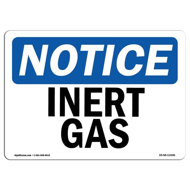 Notice Inert Gas OSHA Plastic Sign - Walmart.com