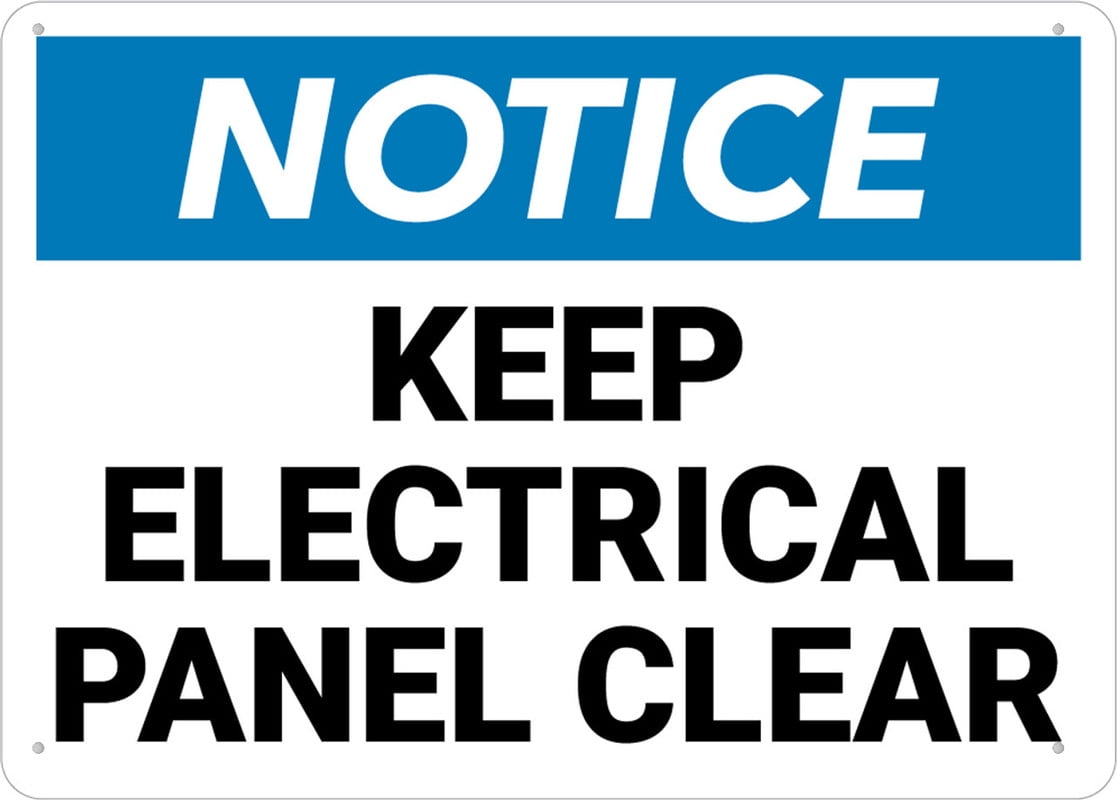 Notice Keep Electrical Panel Clear Sign 8X12 Inch Rust Free Aluminum,Uv ...