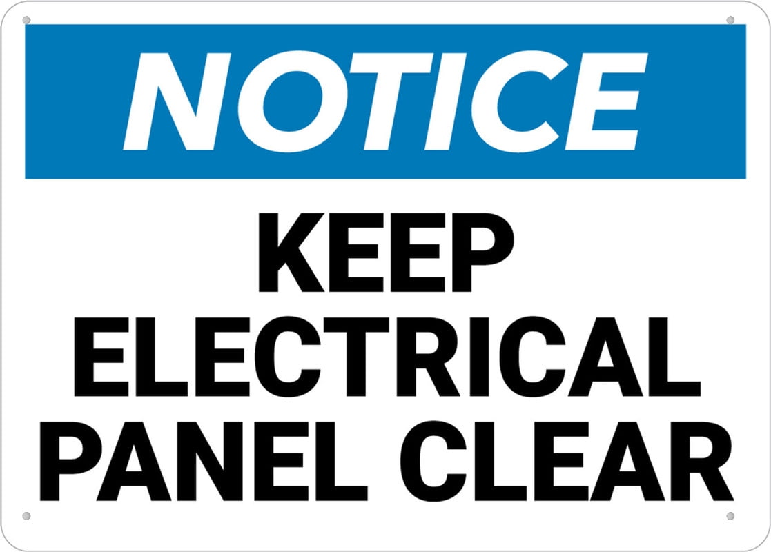 Notice Keep Electrical Panel Clear Sign Metal 12X8 Inch Rust Free ...