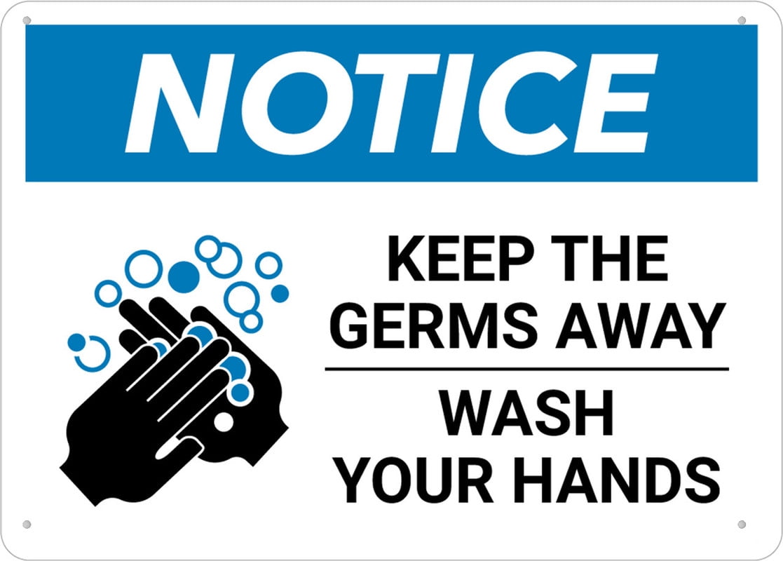 Notice Keep The Germs Away Wash Your Hands Sign Warning Tin Sign Home ...
