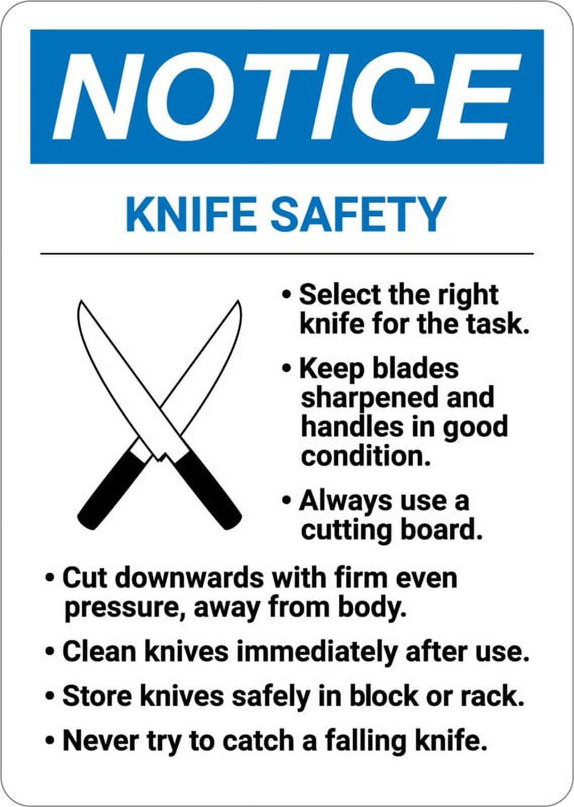 Notice Knife Safety Sign Safety Restriction Alert Attention Caution ...