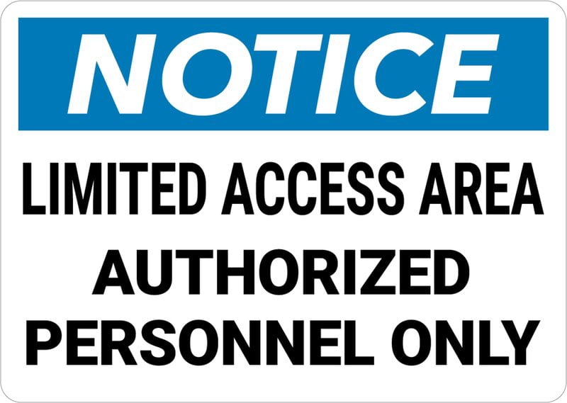 Notice Limited Access Area Authorized Personnel Only Retro Metal Tin ...
