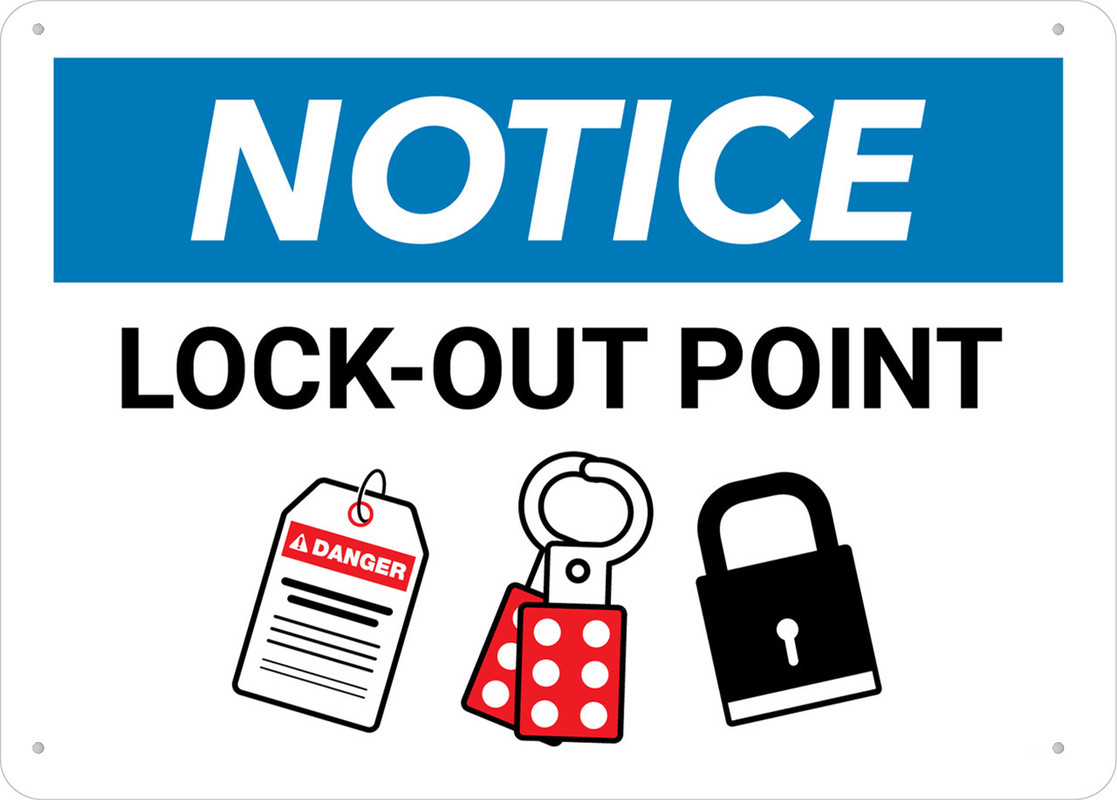 Notice Lock Out Point Sign Signs Outdoor, Uv Printed Aluminum 12 X 8 In ...