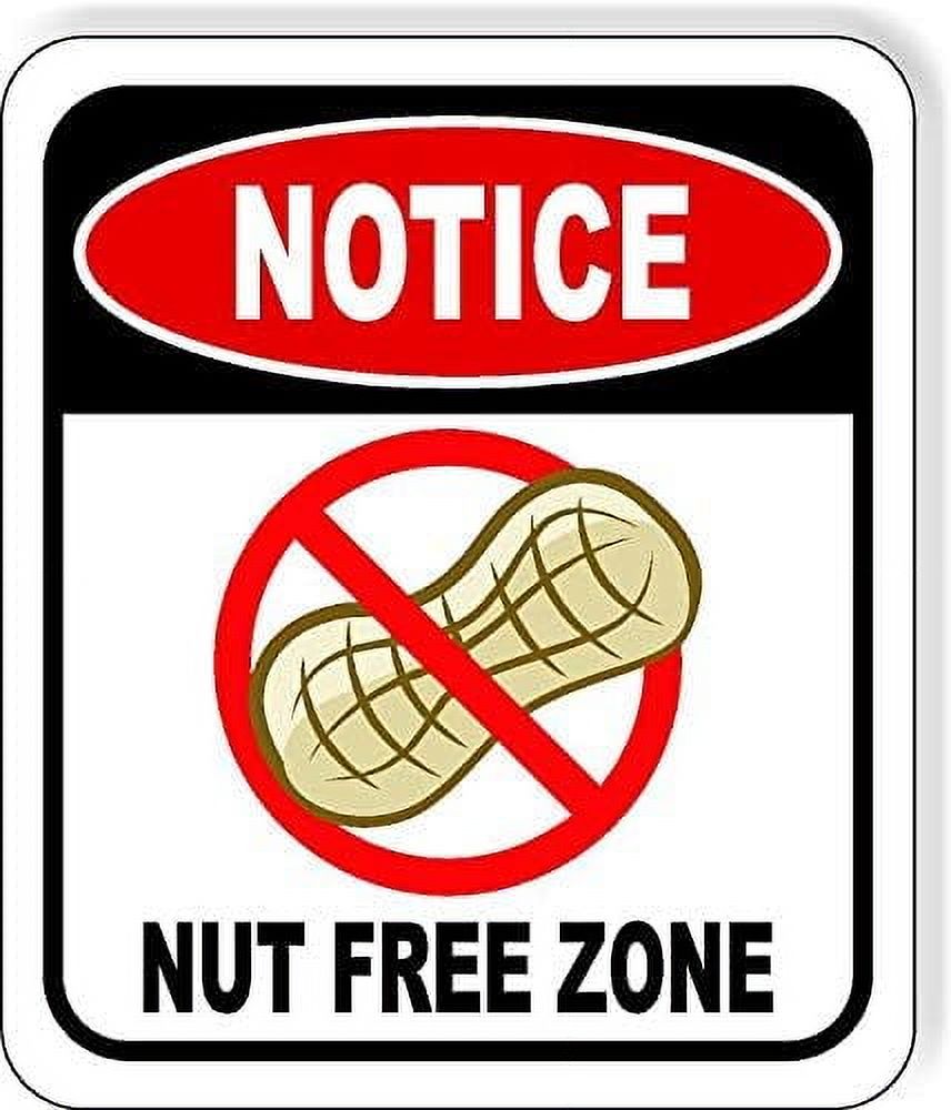 Notice NUT FREE ZONE Aluminum Composite Outdoor Sign 20" x24" - Walmart.com