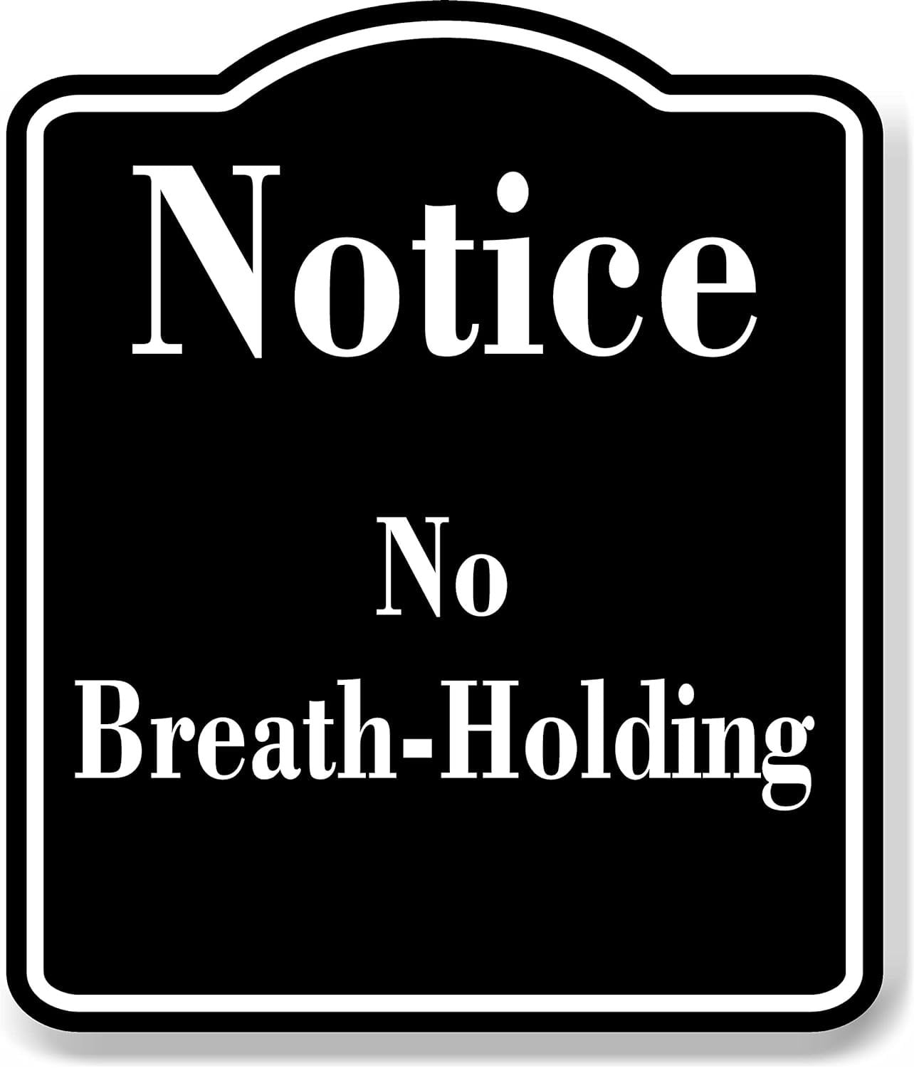 Notice No Breath-Holding Pool Swimming BLACK Aluminum Composite Sign, 8 ...