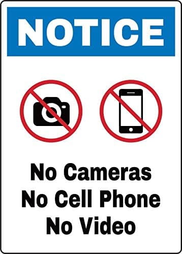 Warning Sign Notice No Cameras No Cell Phone Rustic Retro Fashion Chic ...