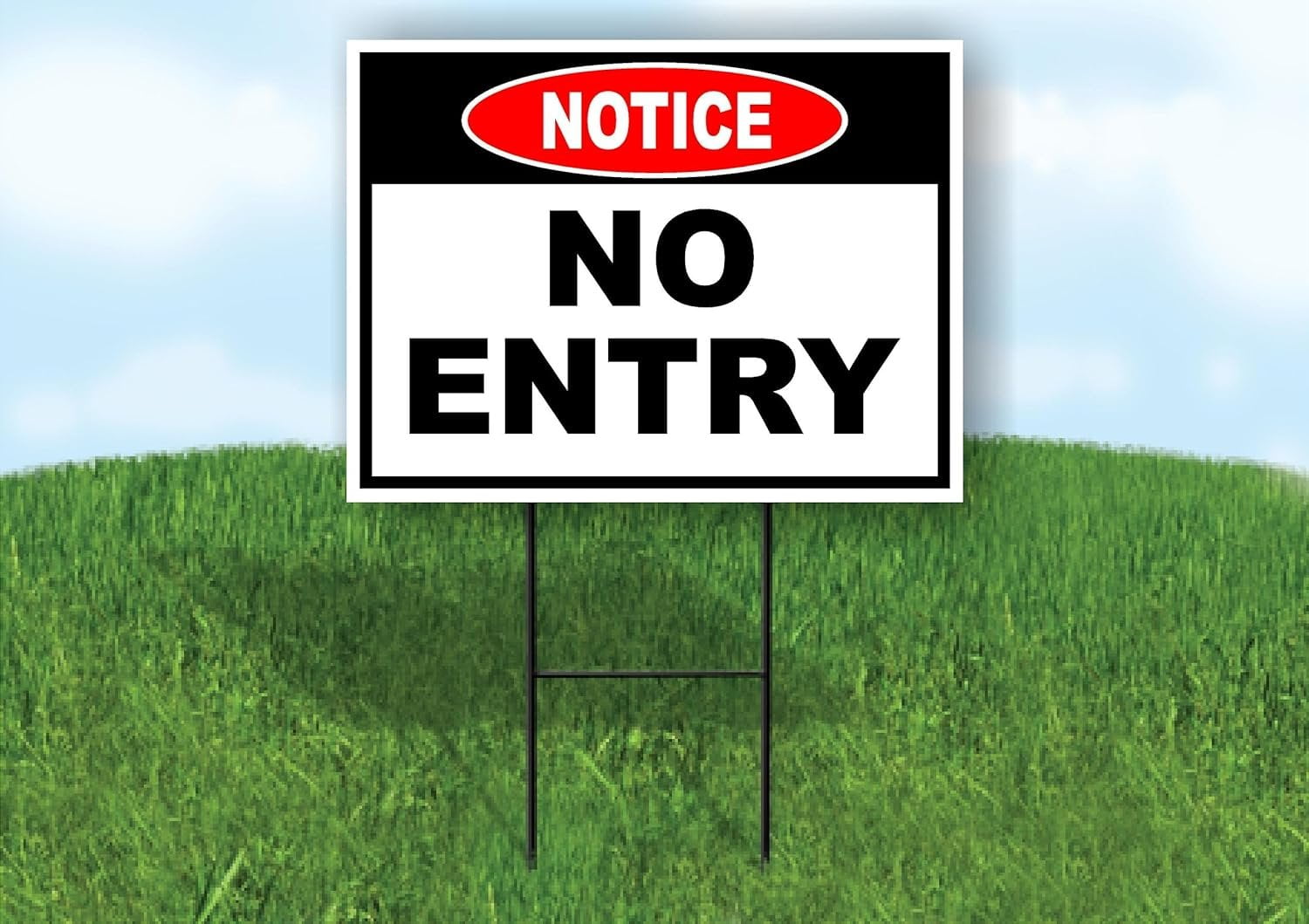 Notice No Entry Double Sided 18 in x 24 in Yard Sign Road Sign with ...