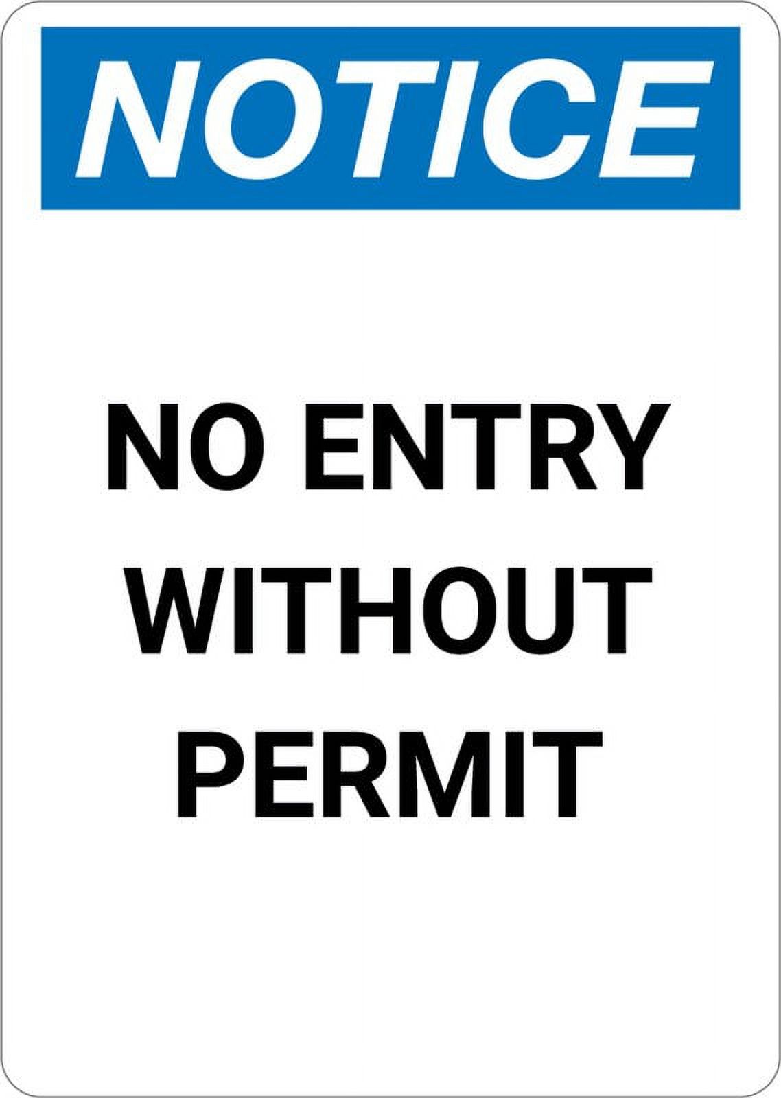 Notice No Entry Without Permit Funny Vintage Tin Signs 8 X 12 Inch Wall ...