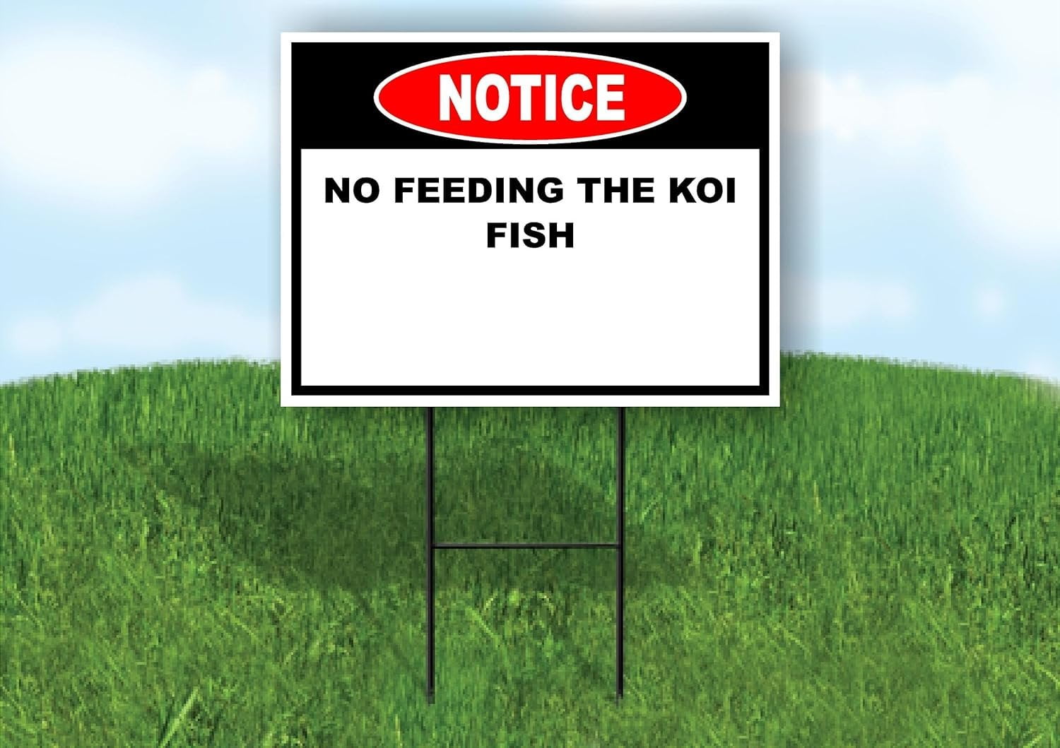 Notice No Feeding the Koi Fish Double Sided 18 in x 24 in Yard Sign ...