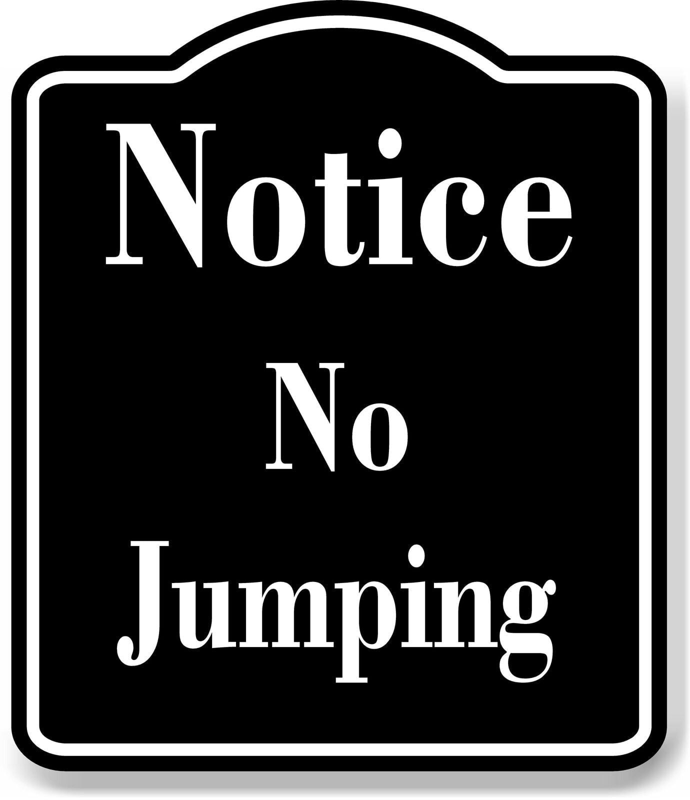 Notice No Jumping Pool Swimming BLACK Aluminum Composite Sign, 20"24 ...