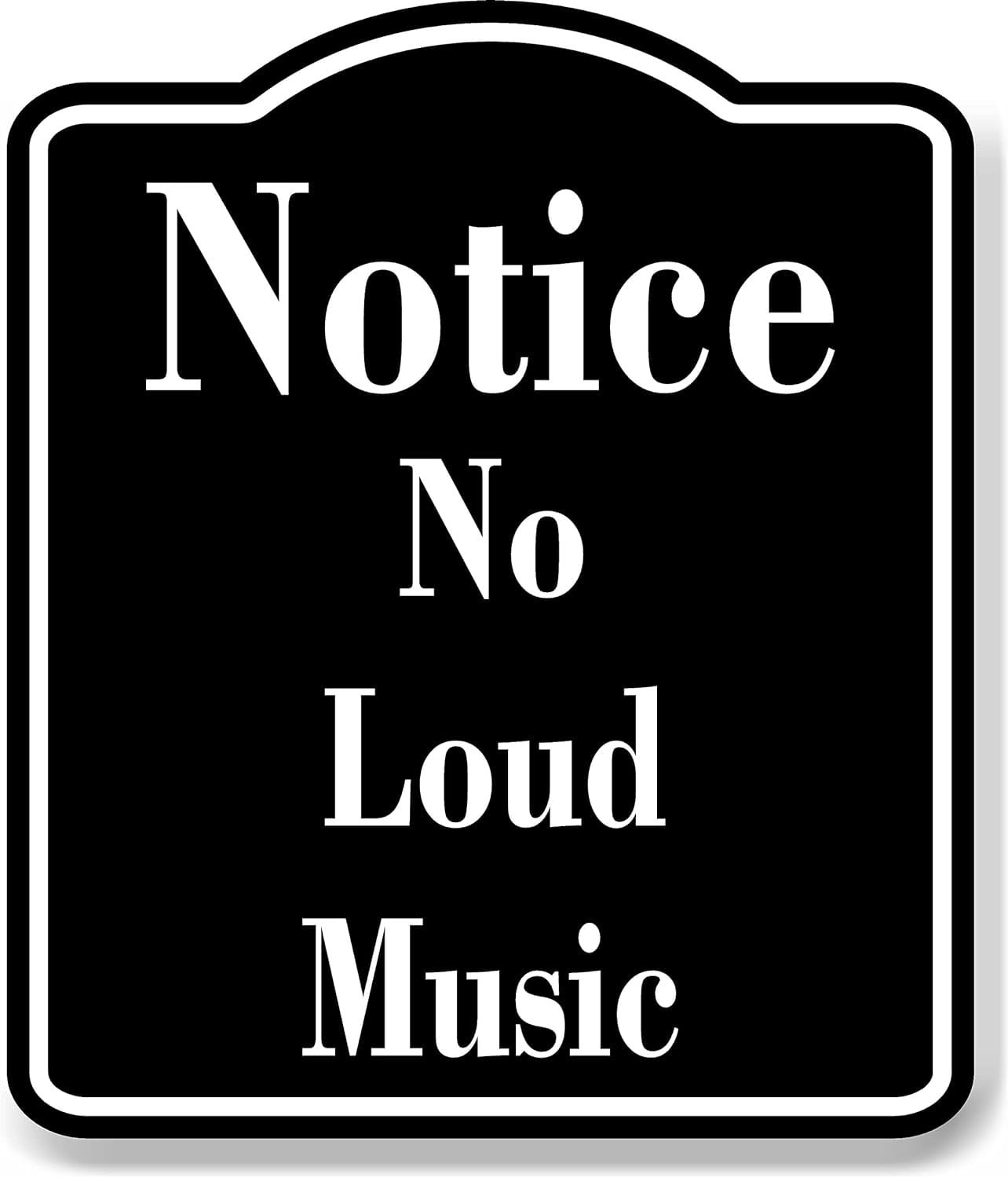 Notice No Loud Music Pool Swimming BLACK Aluminum Composite Sign ...