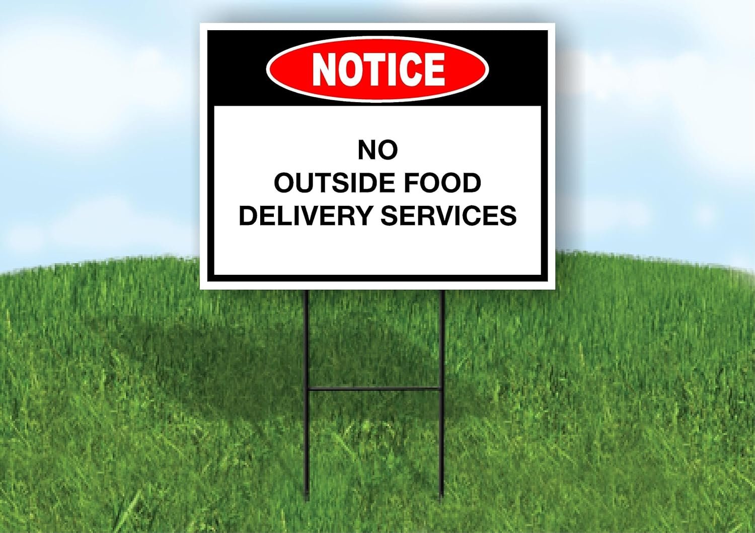Notice No Outside Food Delivery Services Double Sided 18x24 in Yard ...
