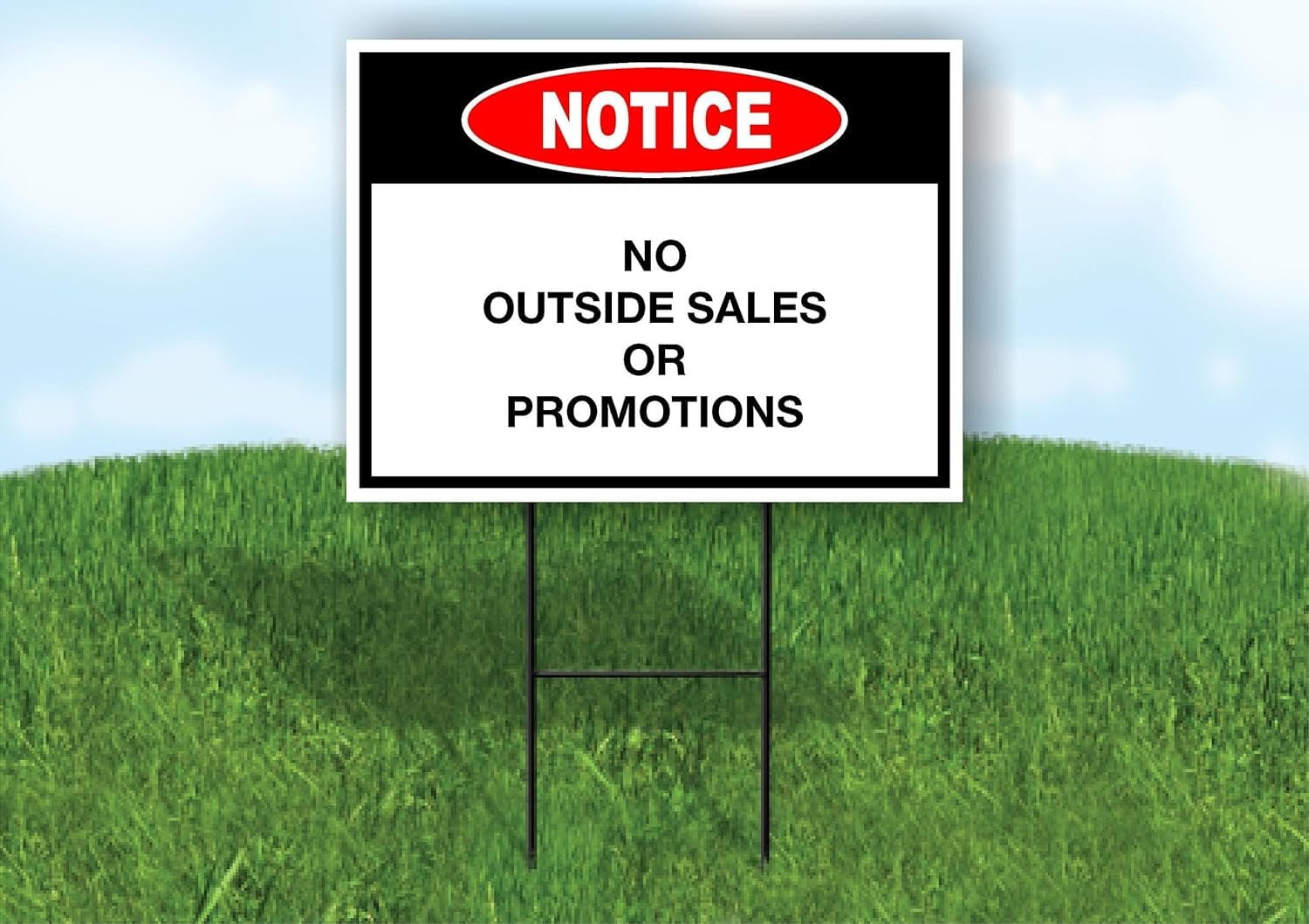 Notice No Outside Sales Or Promotions Double Sided 18x24 in Yard Road ...